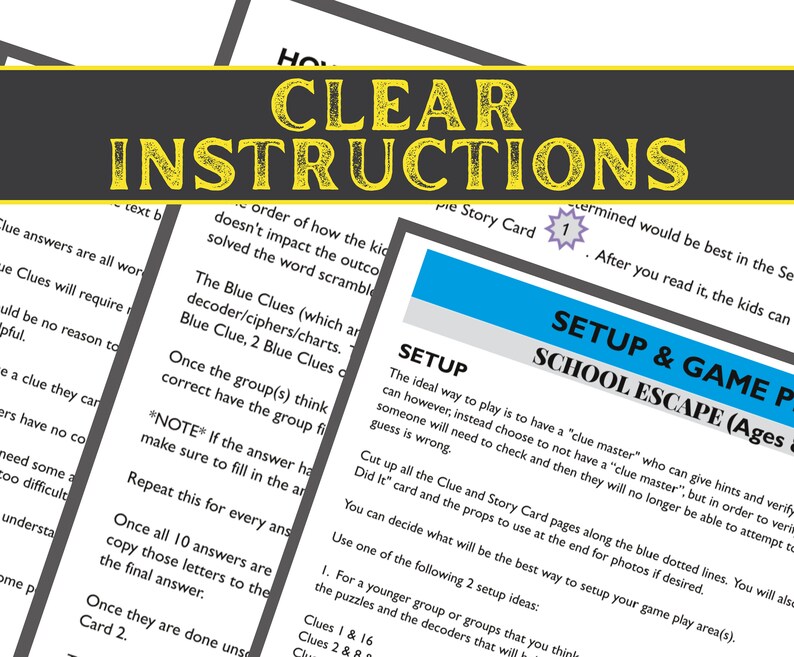 Kids Escape Room Game Printable School Escape DIY Party - Etsy