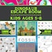 Kids Escape Room Game Printable Kit - Dinosaur Escape - DIY Party Game ...