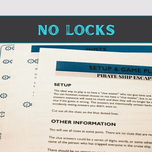 Escape Room Game Printable - Pirate Ship Escape - Office Teams, Adults ...