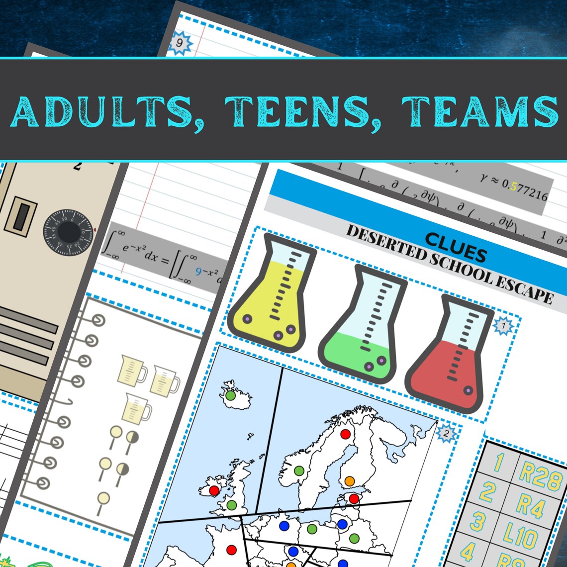 Escape Room Game Printable - School Escape - Office Teams, Adults ...