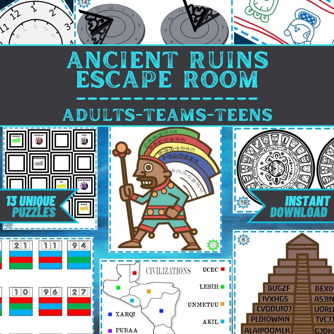 Escape Room Game Printable Ancient Ruins Escape Office - Etsy