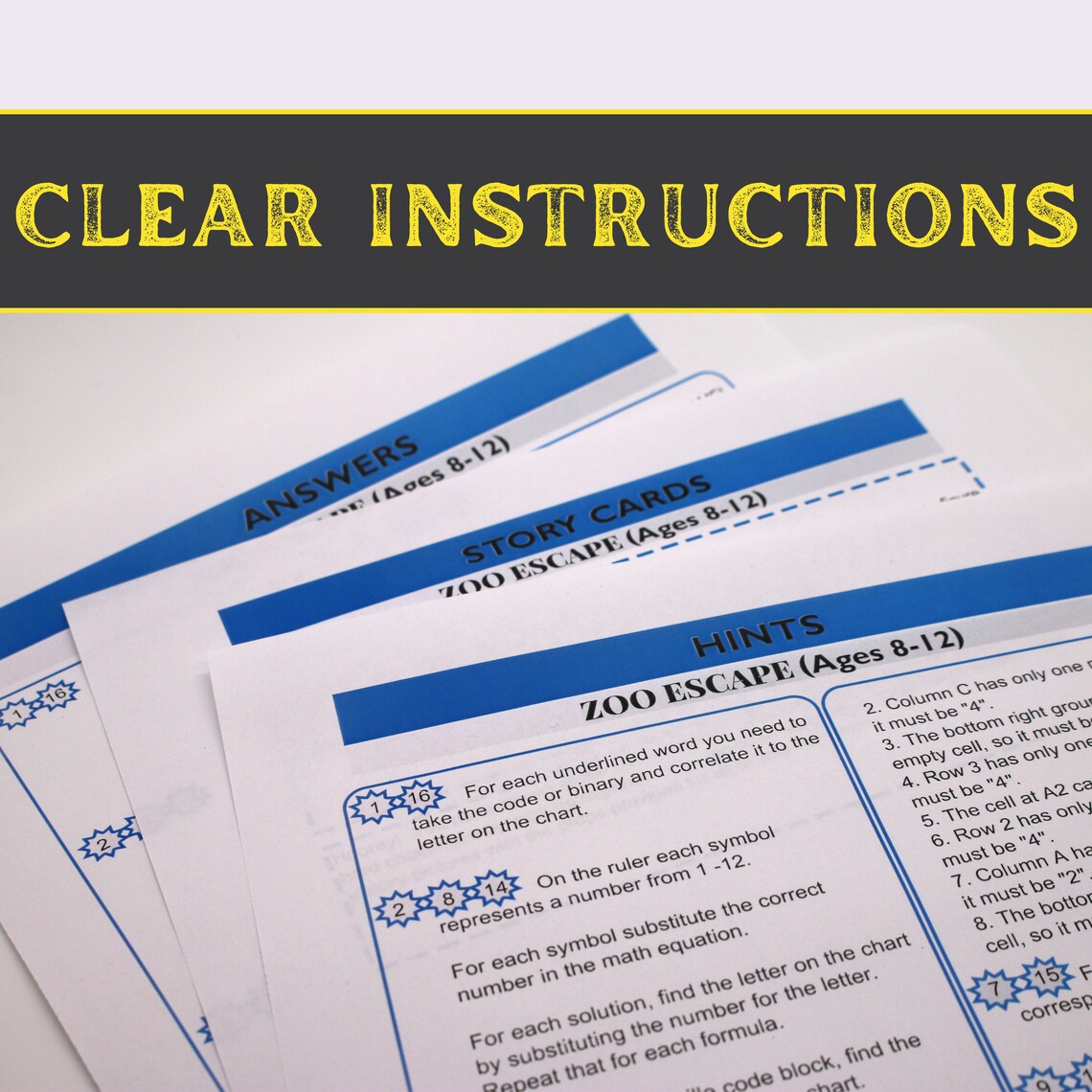 Kids Escape Room Game Printable Zoo Escape DIY Party Game for Ages 8-12 ...