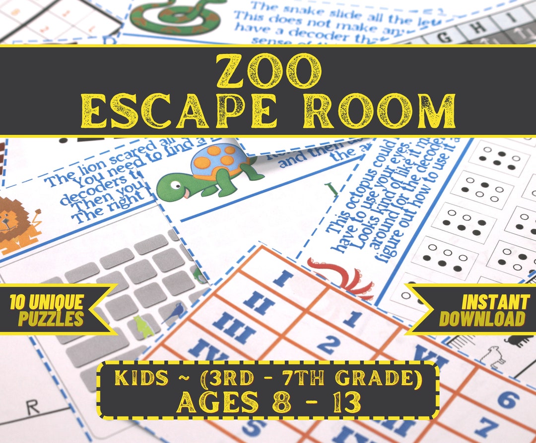 Kids Escape Room Game Printable Zoo Escape DIY Party Game - Etsy