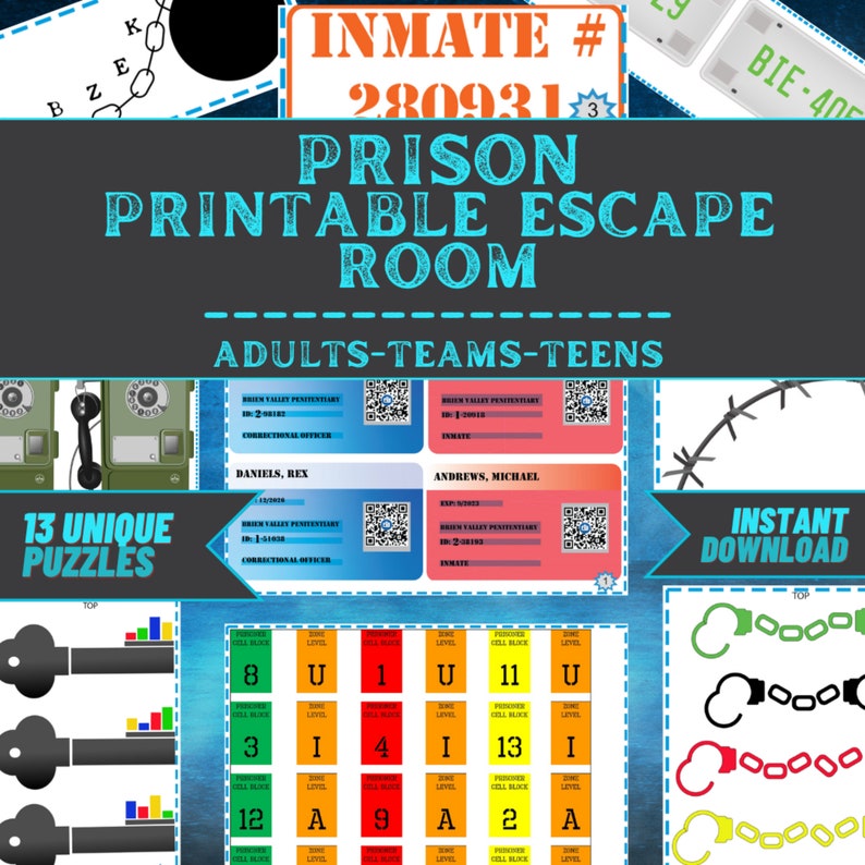 Escape Room Game Printable - Medium Bundle - Office Teams, Adults ...
