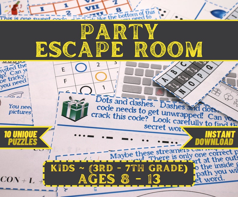 Kids Escape Room Game Printable Party Escape DIY Party - Etsy