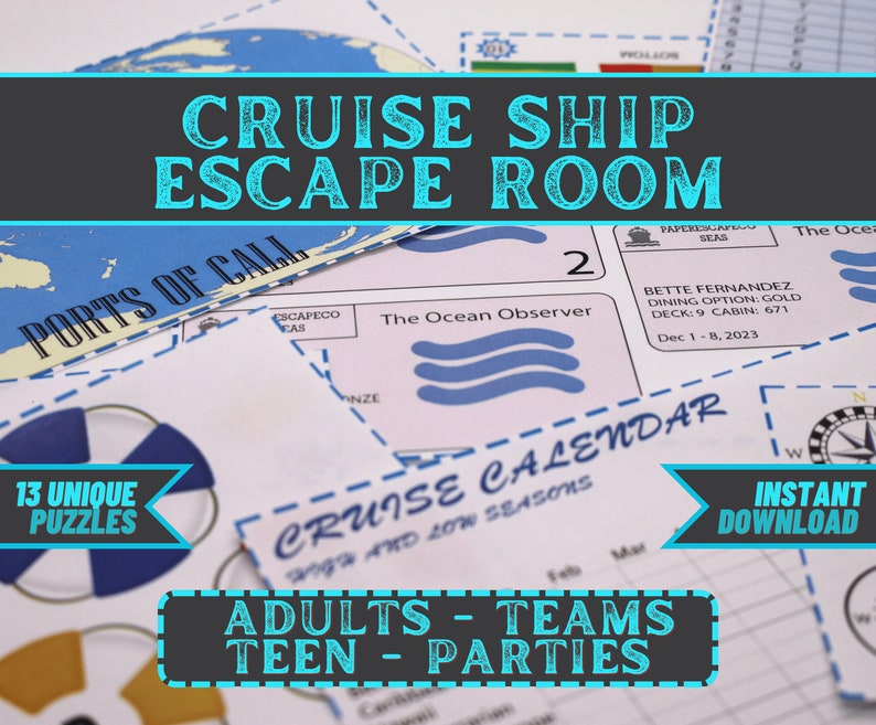 Escape Room Game Printable Cruise Ship Escape Office - Etsy UK