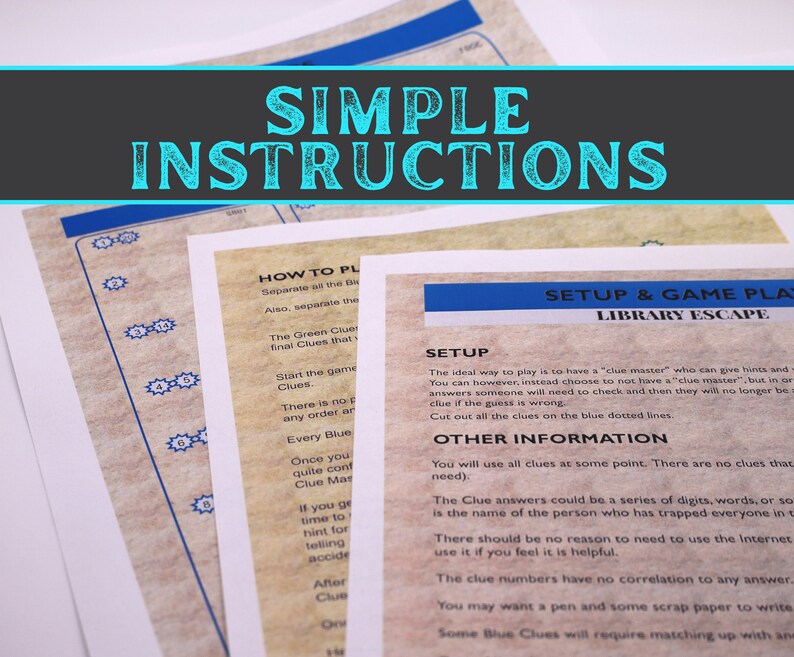 Escape Room Game Printable Library Escape Office Teams - Etsy