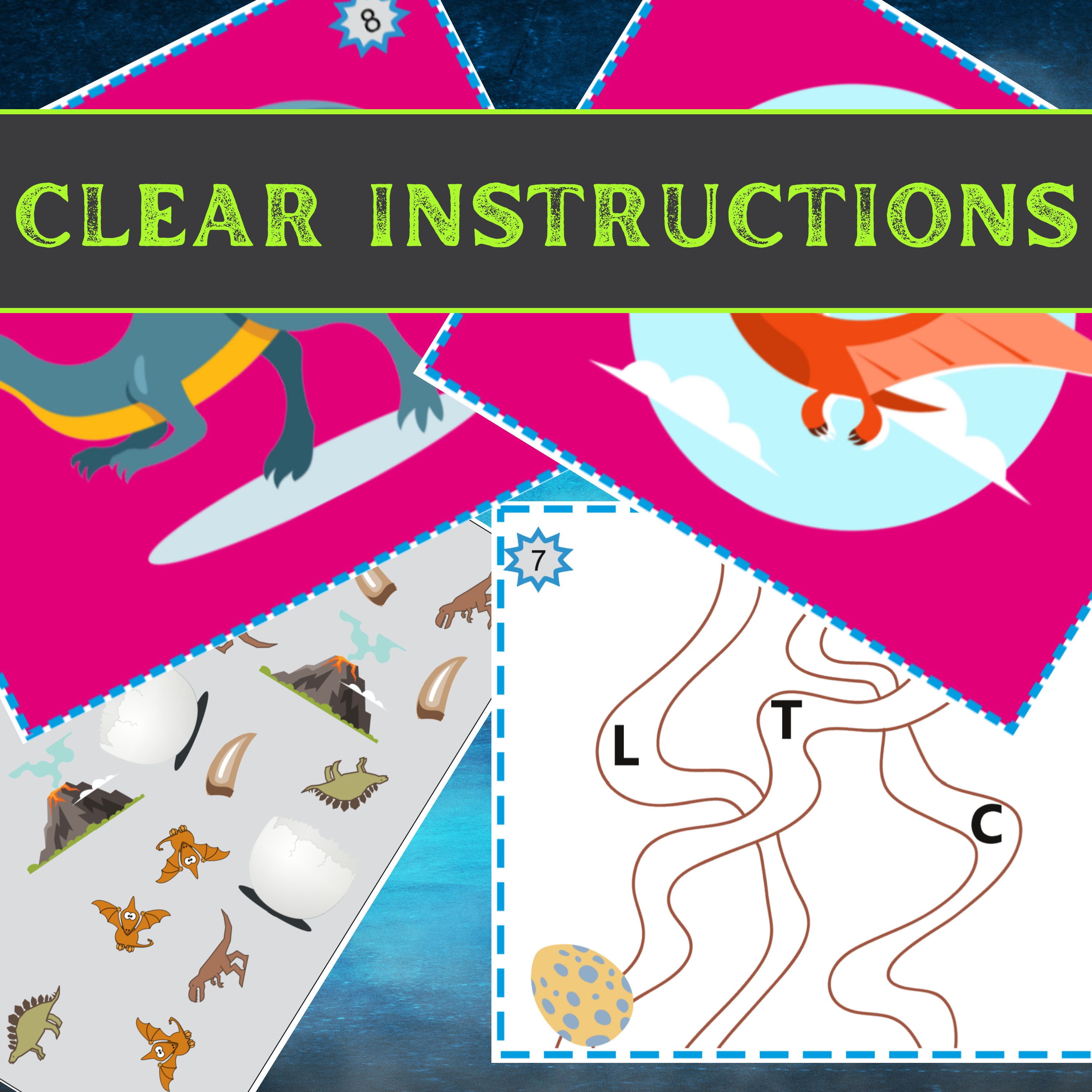 Kids Escape Room Game Printable Kit - Dinosaur Escape - DIY Party Game ...