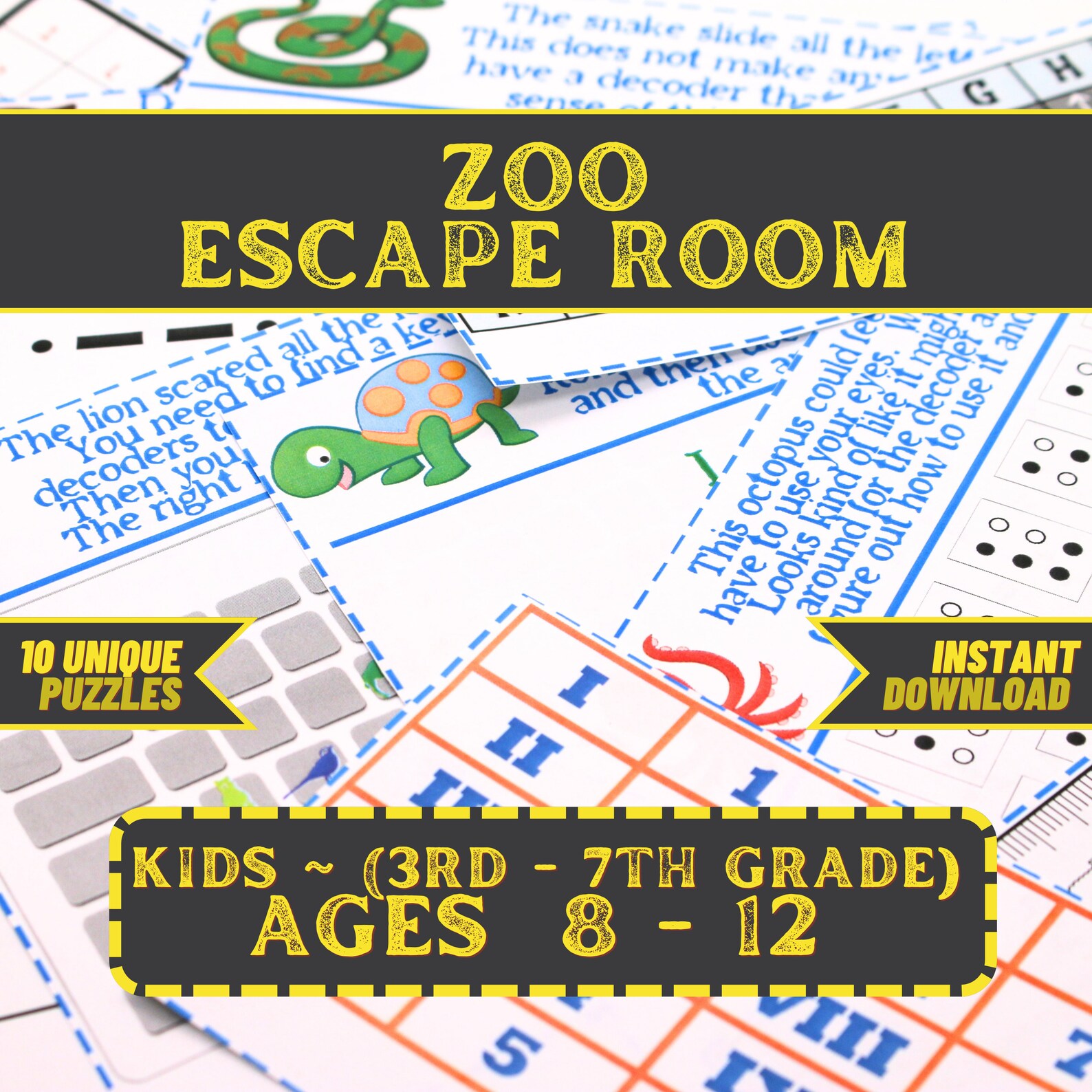 Kids Escape Room Game Printable - Zoo Escape - DIY Party Game for Ages ...