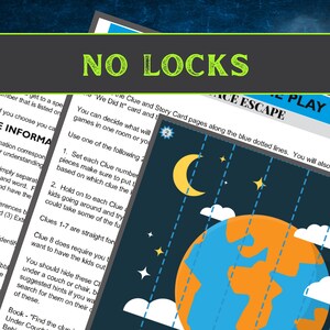 Kids Escape Room Game Printable Kit - Space Escape - DIY Party Game for ...