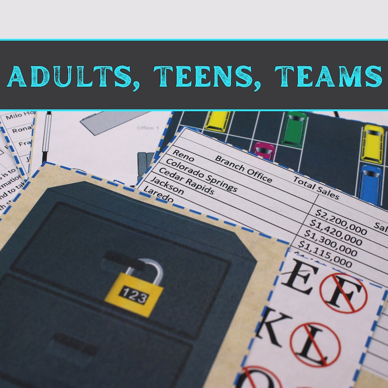 Escape Room Game Printable - Office Escape - Office Teams, Adults ...