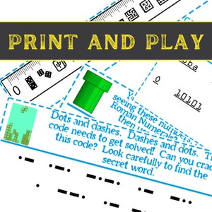 Kids Escape Room Game Printable - Video Game - DIY Party Game for Ages ...