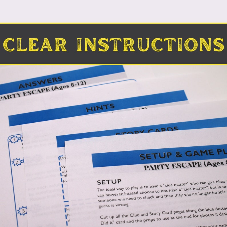 Kids Escape Room Game Printable - Party Escape - DIY Party Game for ...
