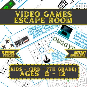 Kids Escape Room Game Printable - Video Game - DIY Party Game for Ages ...