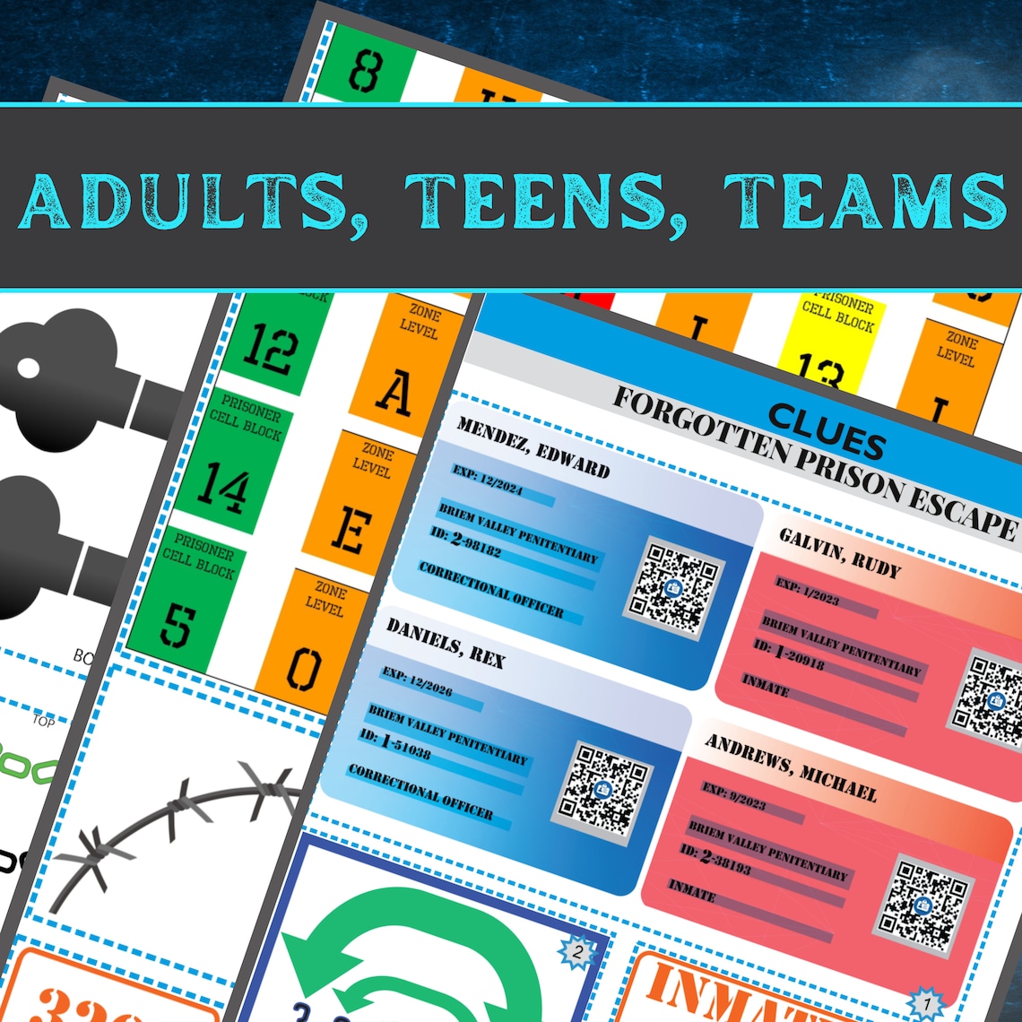 Escape Room Game Printable Prison Escape Office Teams, Adults, Teens ...
