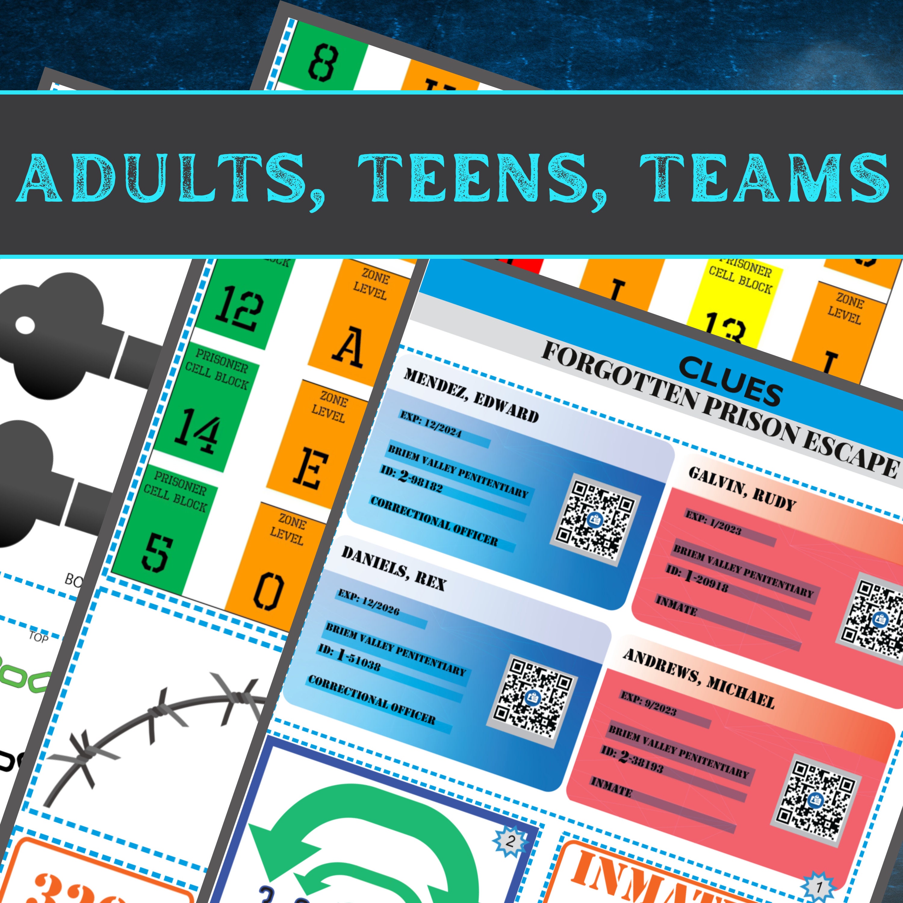 Escape Room Game Printable Prison Escape Office Teams, Adults, Teens ...