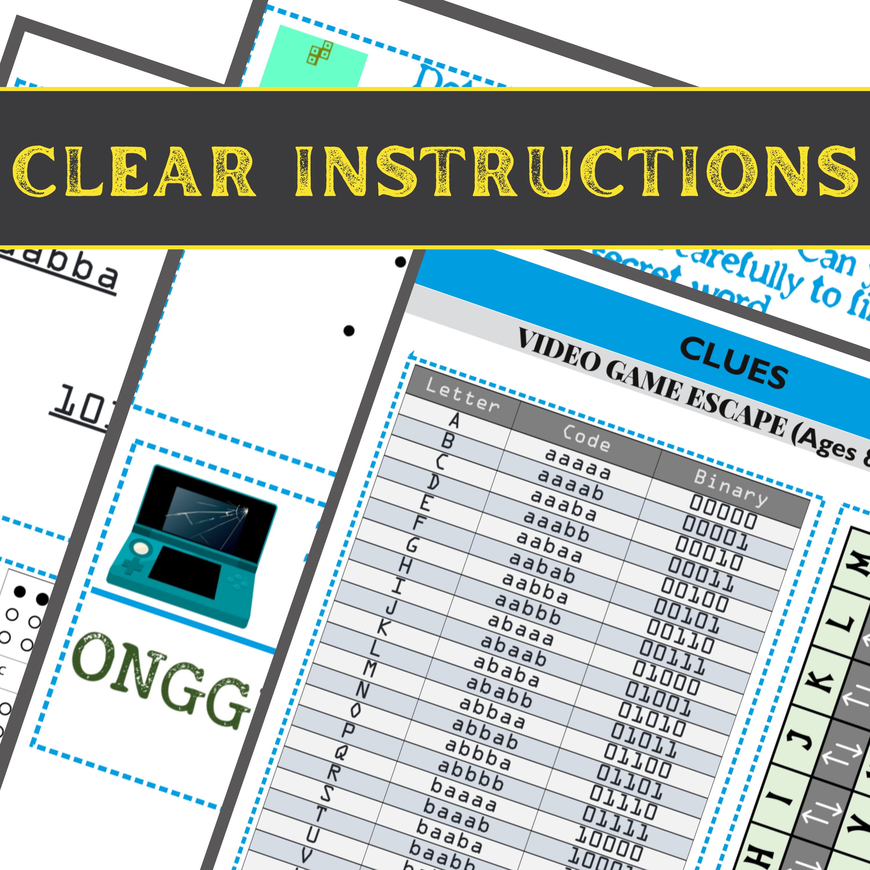 Kids Escape Room Game Printable - Video Game - DIY Party Game for Ages ...