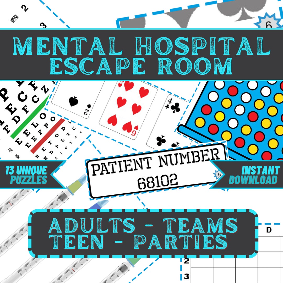 Escape Room Game Printable Mental Hospital Office Teams - Etsy