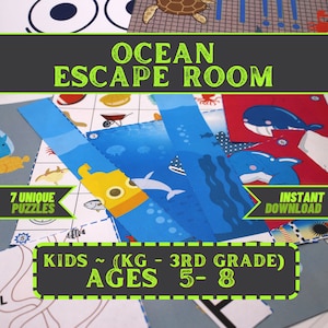 Kids Escape Room Game Printable Kit Space Escape DIY Party Game for ...