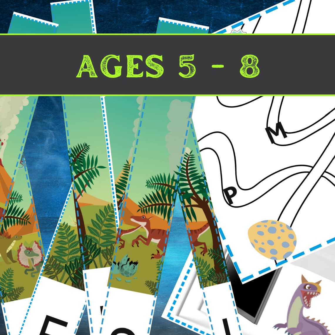 Kids Escape Room Game Printable Kit Dinosaur Escape DIY Party Game for ...