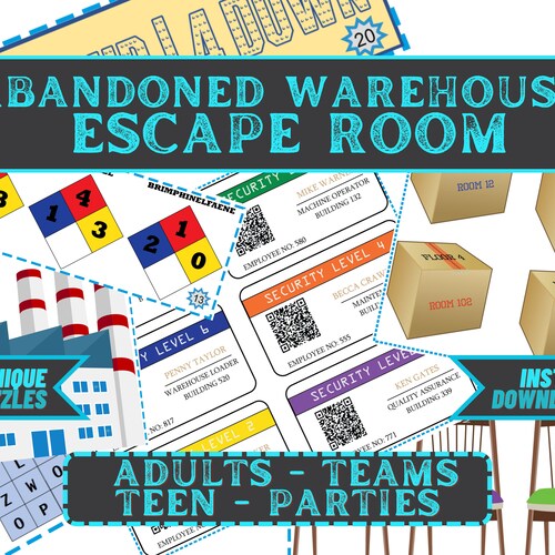 Escape Room Game Printable Library Escape Office Teams - Etsy