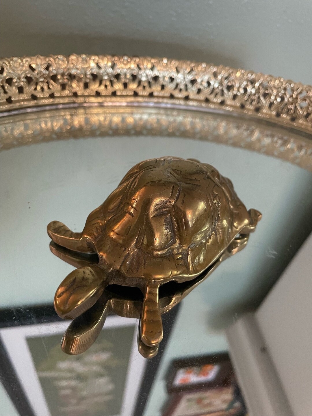 Vintage Brass Turtle - Etsy