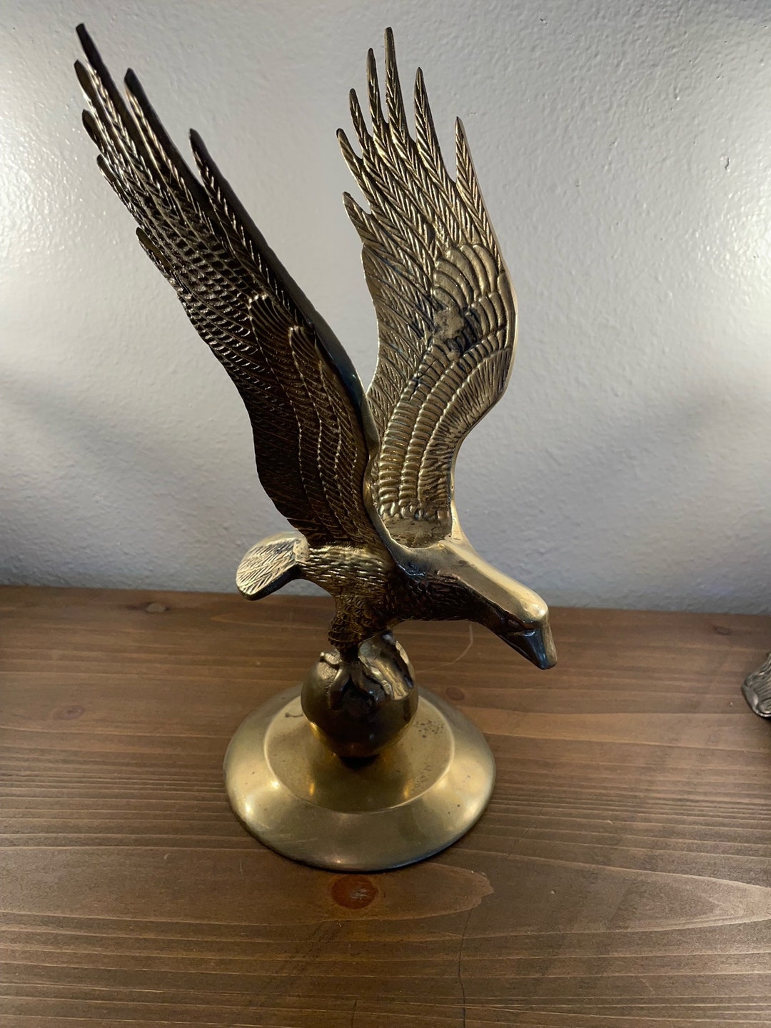 Vintage Leonard Solid Brass Eagle in Flight Statue - Etsy