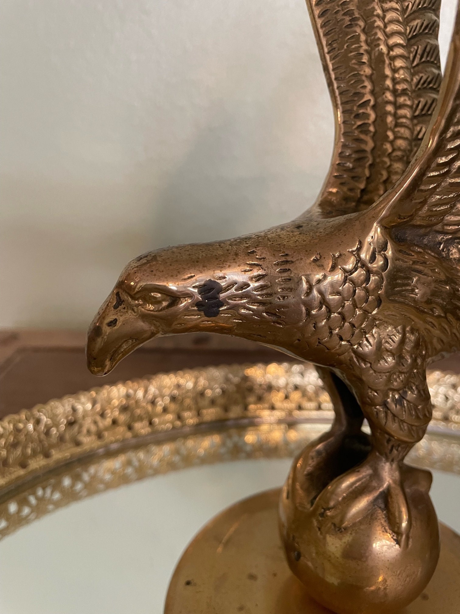 Vintage Leonard Solid Brass Eagle in Flight Statue - Etsy