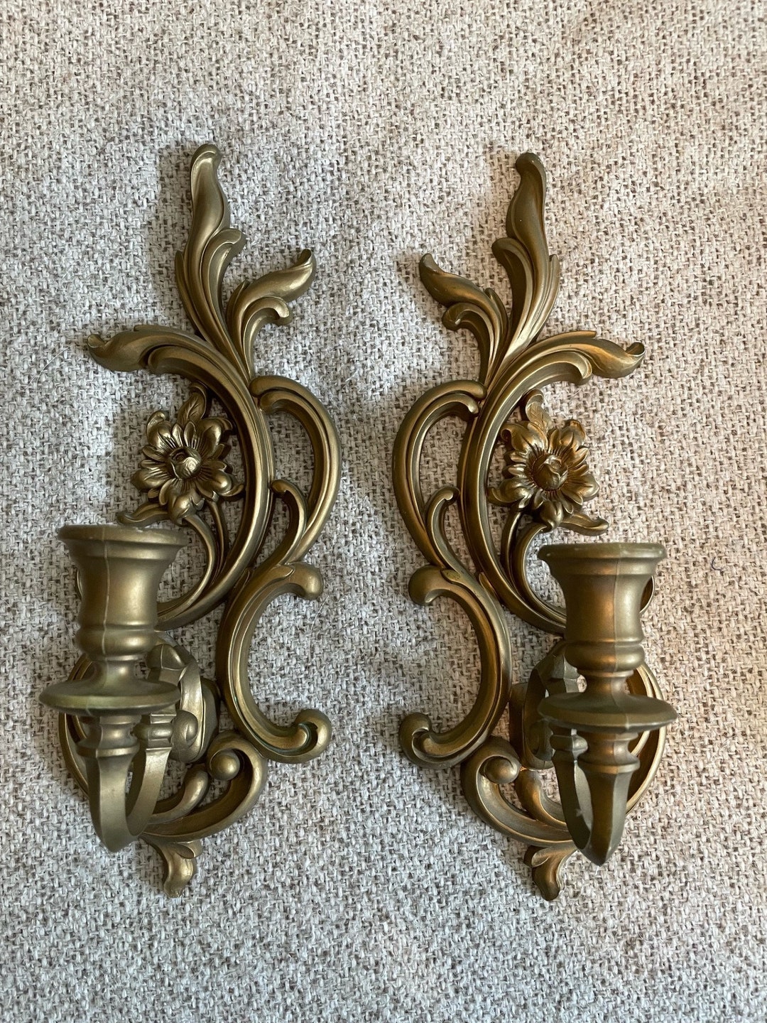 Vintage Syroco Ornate Wall Sconces - Etsy