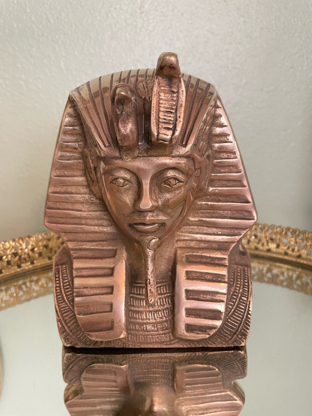 Vintage Brass King Tut Bust - Etsy