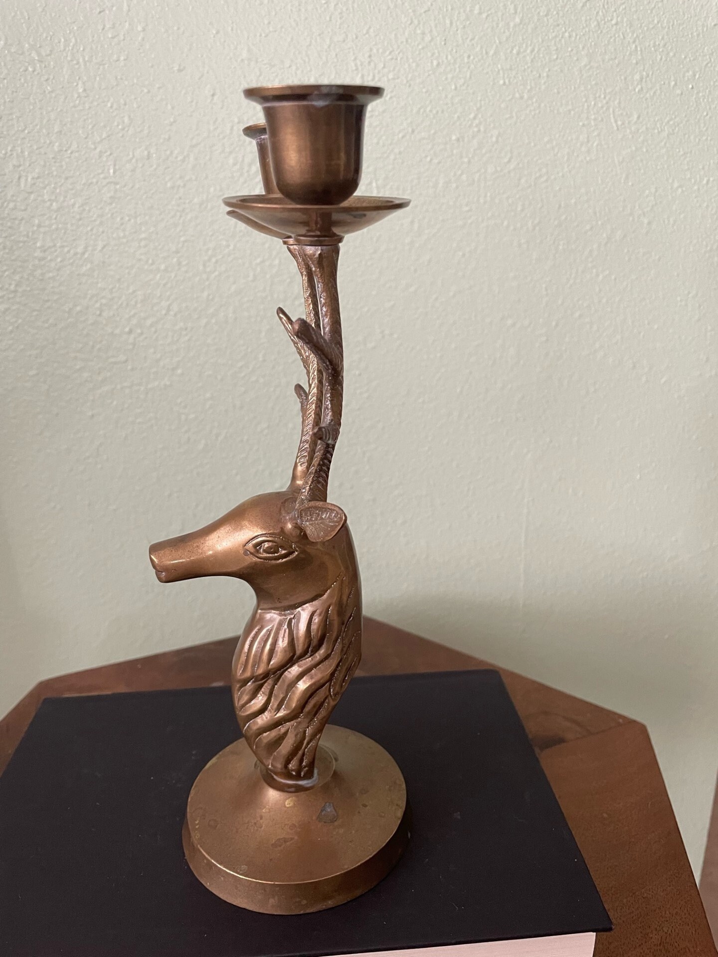 Vintage Brass Reindeer or Stag Head Candlestick Holder - Etsy