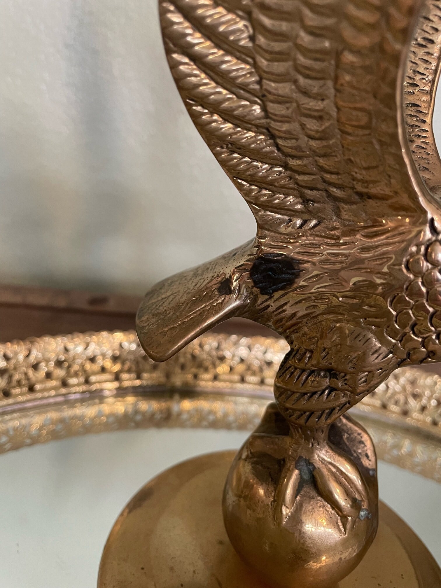 Vintage Leonard Solid Brass Eagle in Flight Statue - Etsy