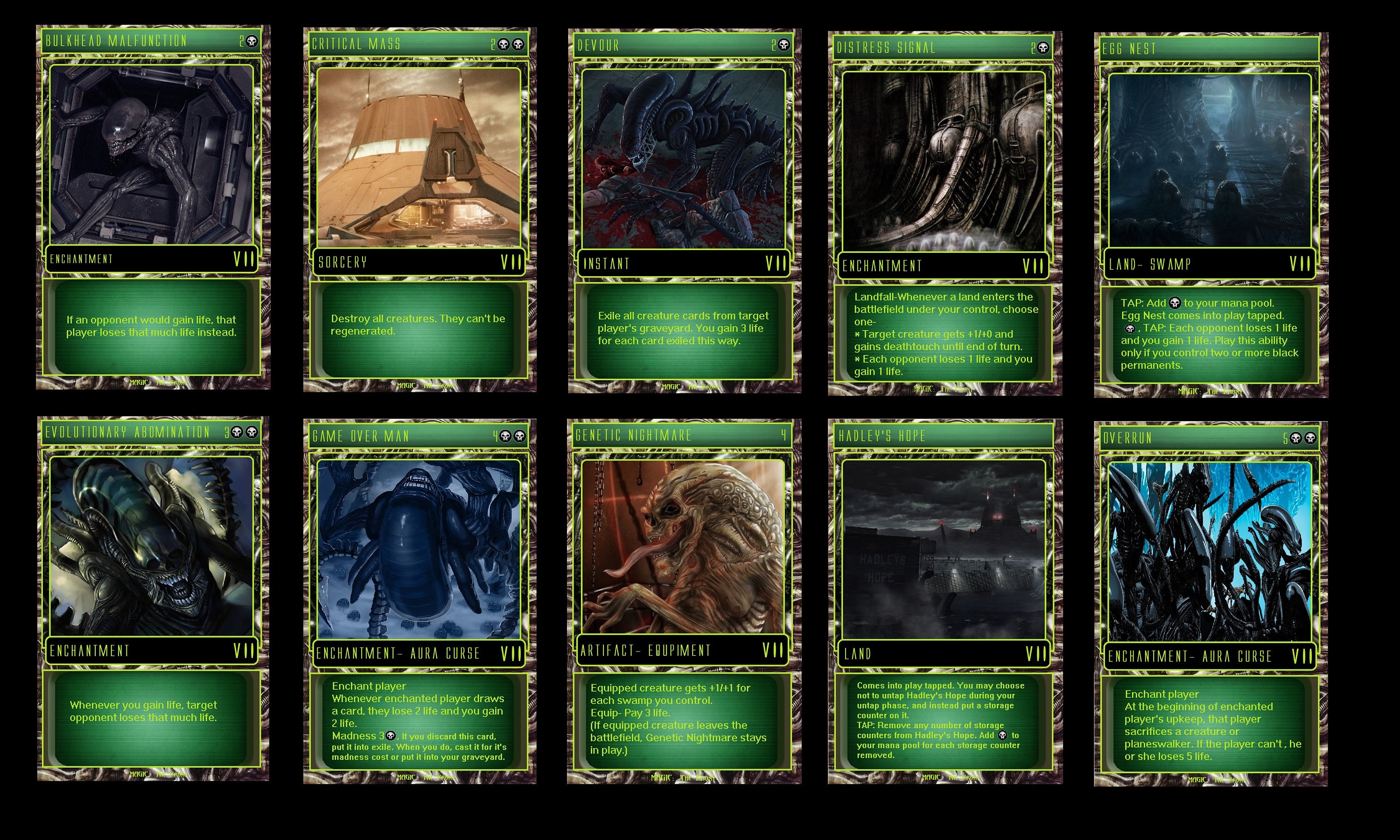 Xenomorph Deck Aliens Trading Cards MTG Proxy Deck - Etsy