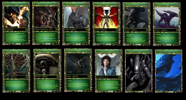 Xenomorph Deck Aliens Trading Cards MTG Proxy Deck - Etsy