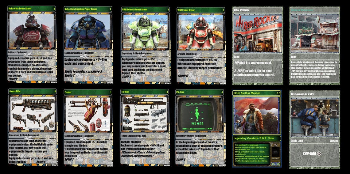 Vault-tec Deck Fallout Trading Cards Proxy Deck - Etsy