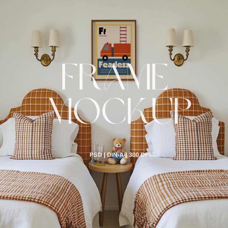 Gingham Framed Kid Art - Etsy UK