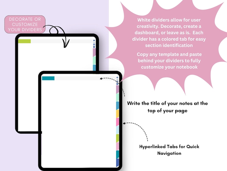 10 -subject Digital Notebook – Hyperlinked | Aesthetic | Pastel ...