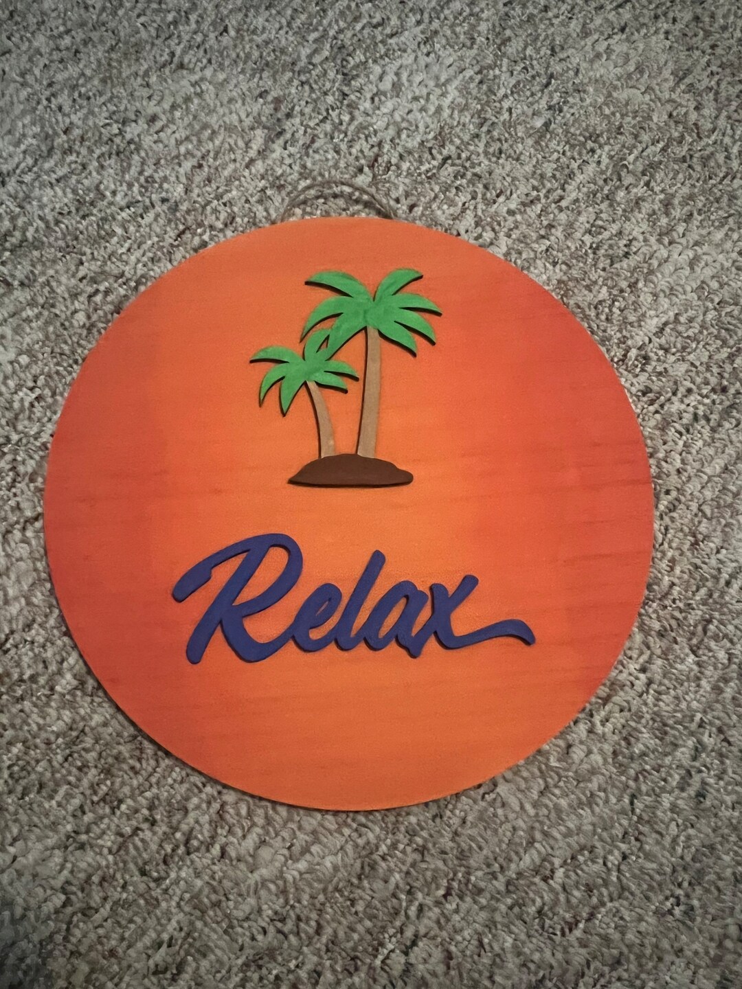 15” Relax Wooden Circle Plaque - Etsy