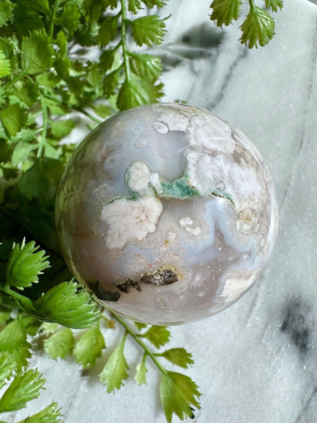 Cherry Blossom Flower Agate Crystal Sphere // Crystal Decor // Pink ...