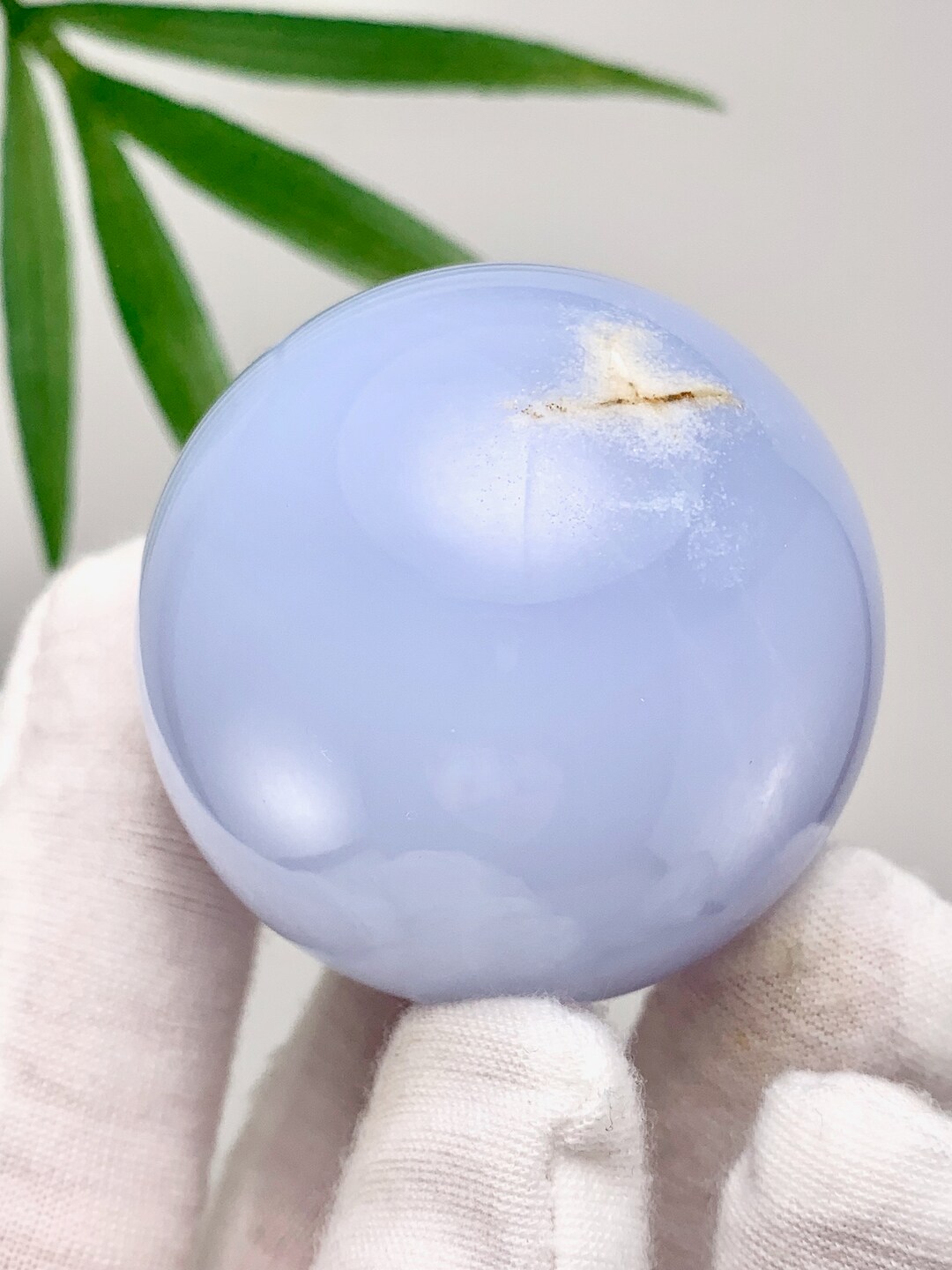 High Quality Chalcedony Crystal Sphere // Blue Chalcedony // Blue Agate ...