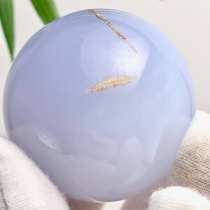 High Quality Chalcedony Crystal Sphere // Blue Chalcedony // Blue Agate ...