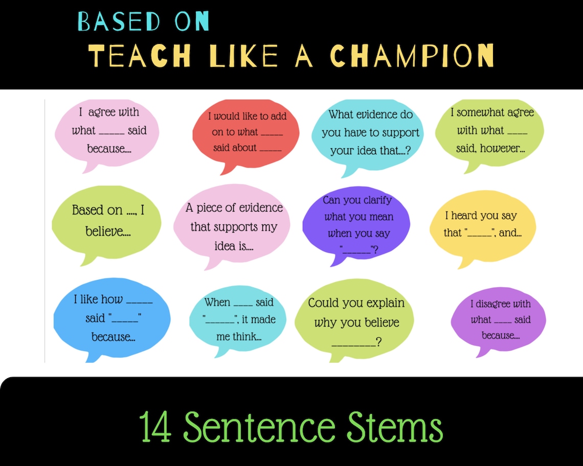 Habits of Discussion Norm & Sentence Stems Posters for Accountable Talk ...