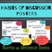 Habits of Discussion Norm & Sentence Stems Posters for Accountable Talk ...
