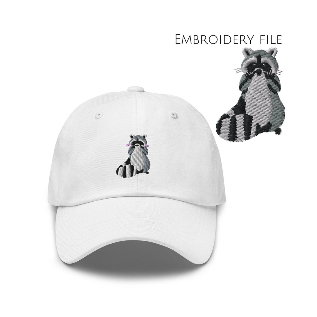 Funny Raccoon Hat, Trash Can Back Design, Embroidered Stitch in Raccoon ...
