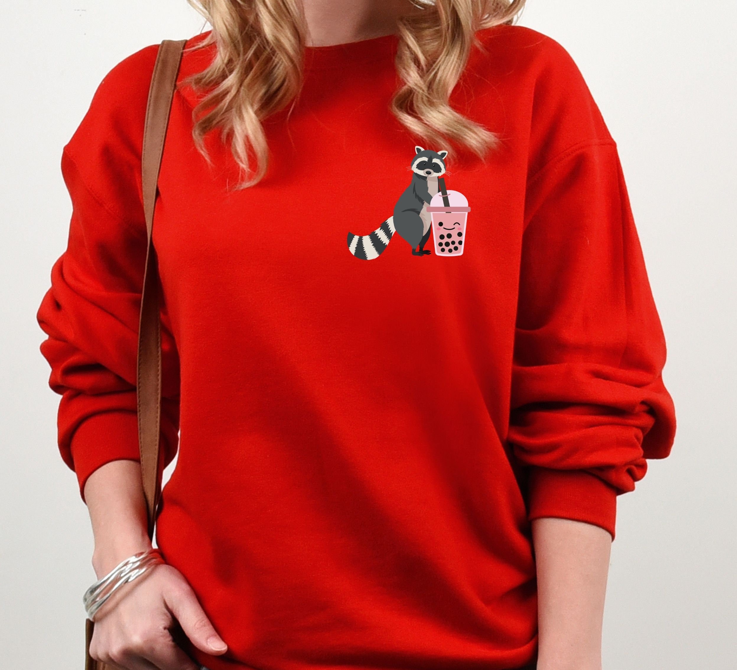 Boba Raccoon Sweatshirt Boba Tea Raccoon Lover Bubble Tea - Etsy