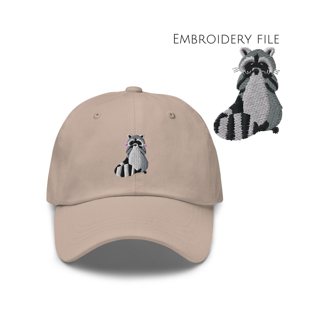 Funny Raccoon Hat, Trash Can Back Design, Embroidered Stitch in Raccoon ...