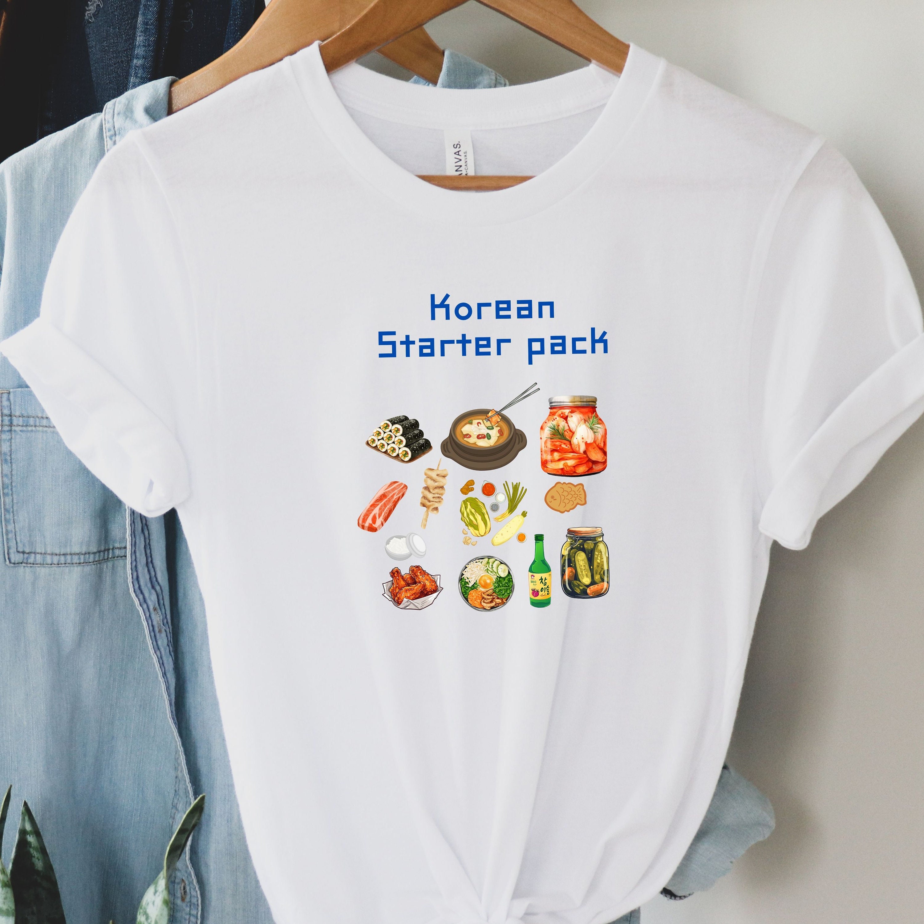 Korean T-shirt Korean Starter Pack Foodie Shirt Kdrama Addict T-shirt K ...
