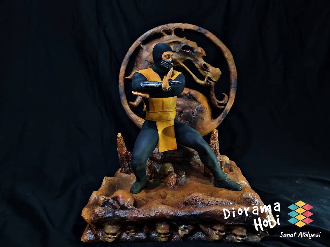 Mortal Kombat 1995 Custom Scorpion Statue & Diorama - Etsy