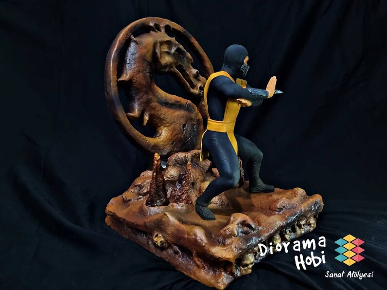Mortal Kombat 1995 Custom Scorpion Statue & Diorama - Etsy