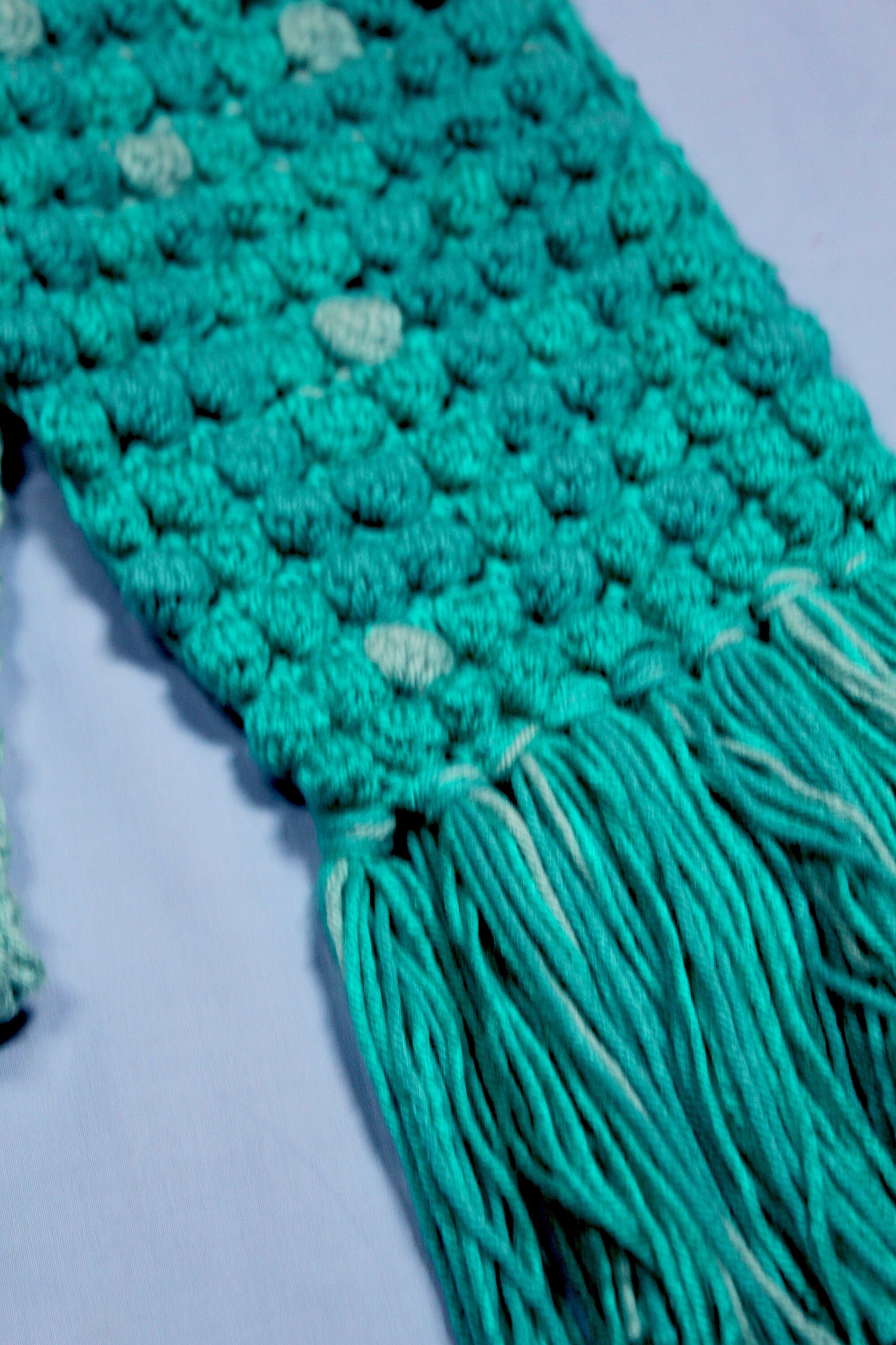 Handmade Icy Blue Bobble Stitch Pixel Scarf - Etsy